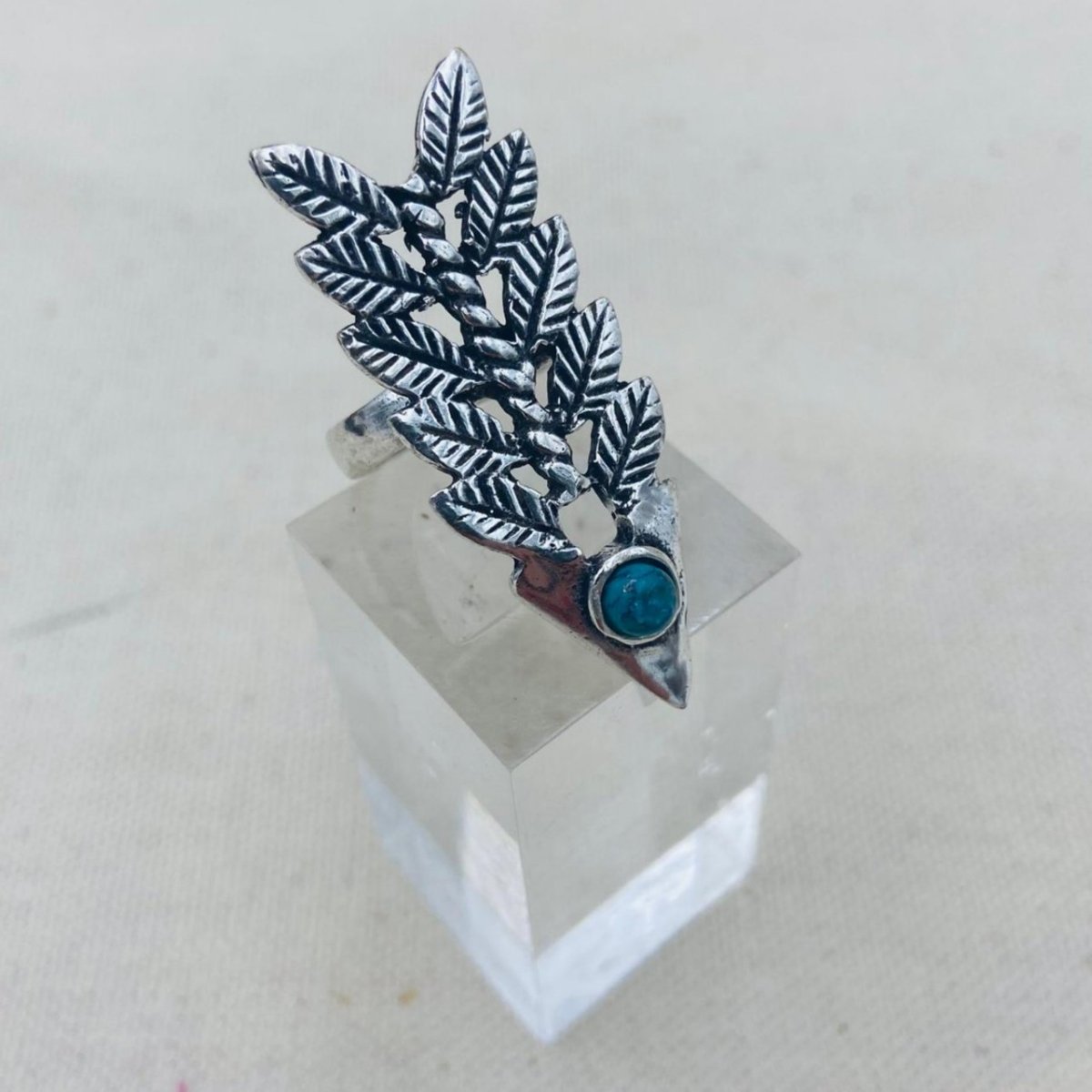 Crystal Feather Ring