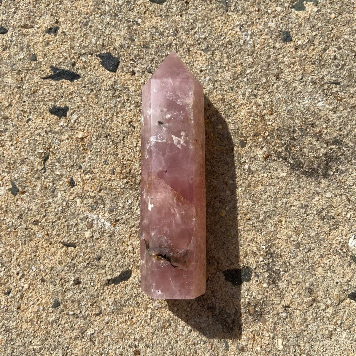 Raspberry Quartz Crystal Point for Love, Passion & Vitality