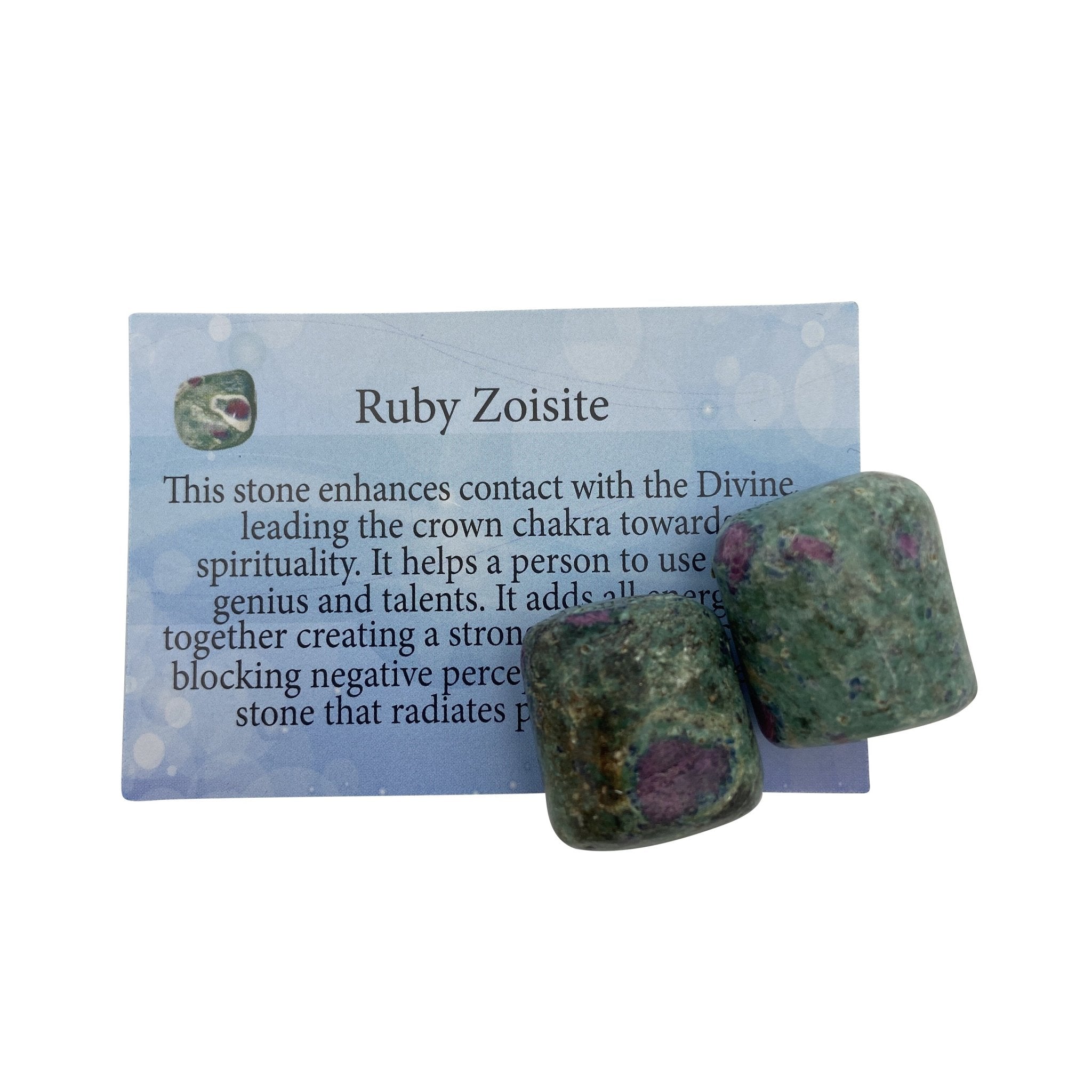 Ruby Zoisite Information Card | East Meets West USA