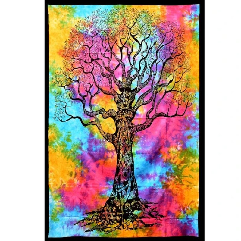 Tie Dye Tree of Life Tapestry